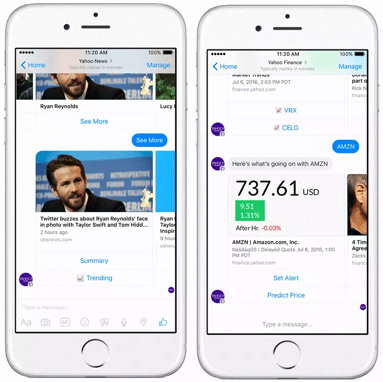 Yahoo lanceert Facebook Messenger-bots