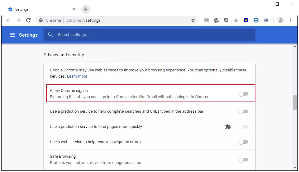 đăng nhập chrome