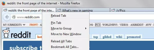 firefox đánh dấu tất cả các tab