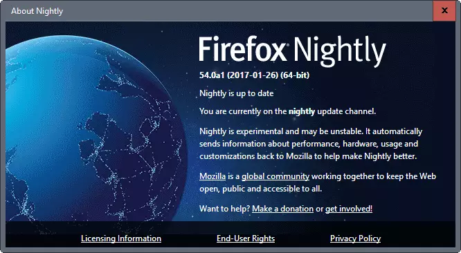 Firefox 64 giotán íosluchtaigh