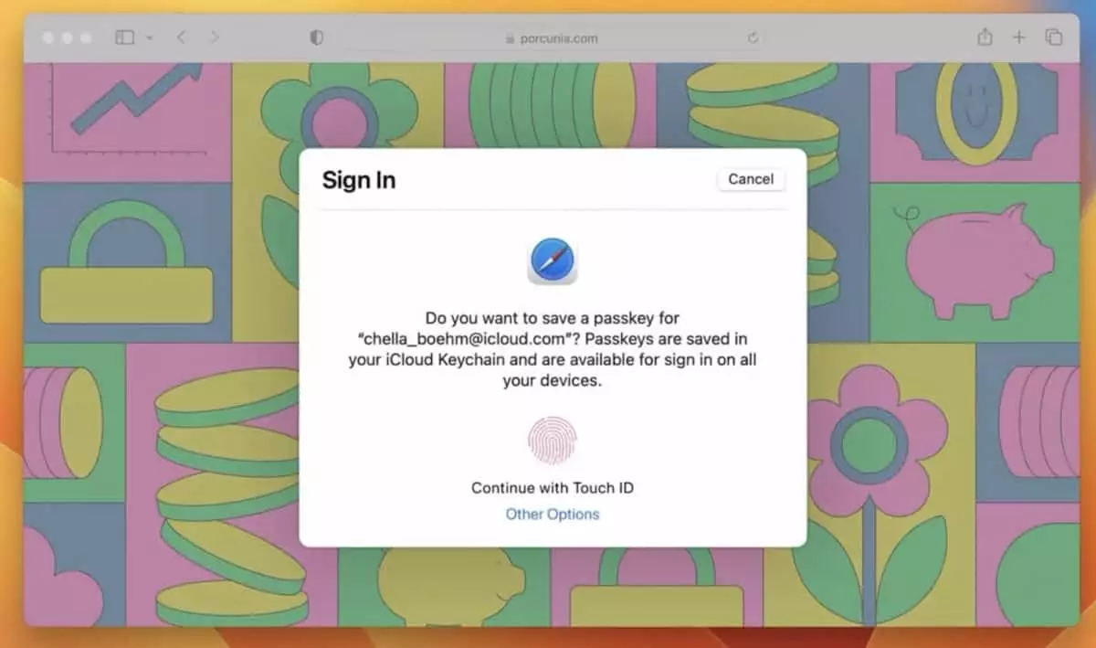 macOS Ventura - funguo za Safari za Apple