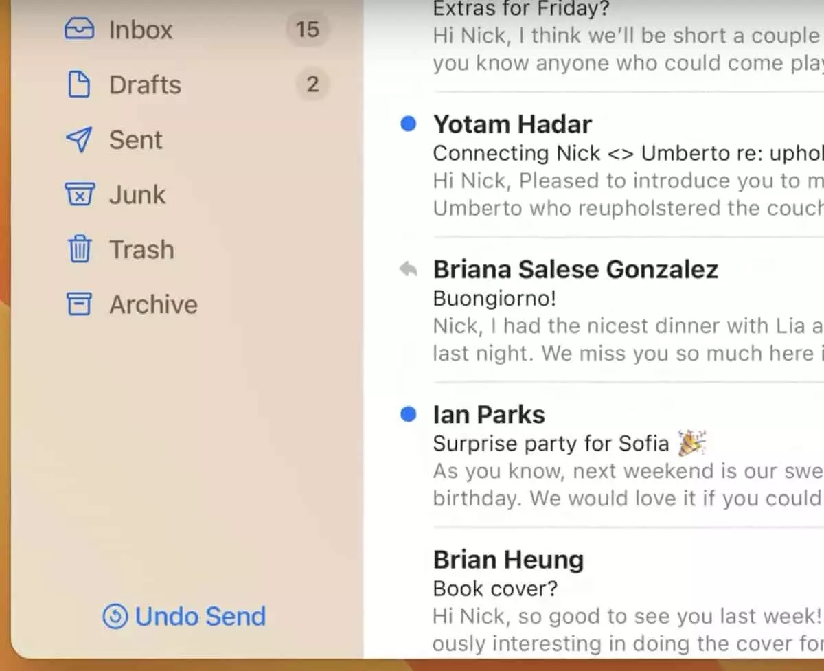 MacOS Ventura Mail App betalkirina şandinê