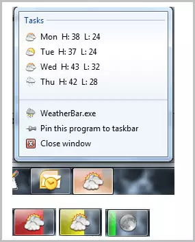 janelas de boletim meteorológico