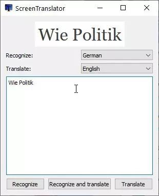 ScreenTranslator skočni okvir za prijevod