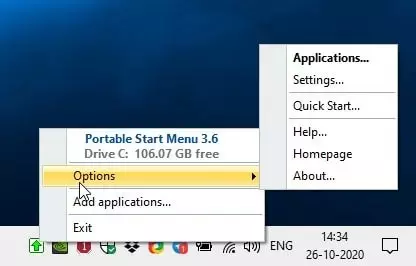 Draagbaar Startmenu-fakmenu