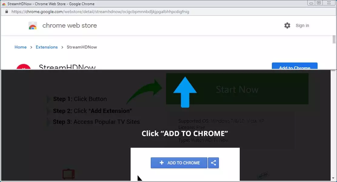 集成的 chrome 商店窗口