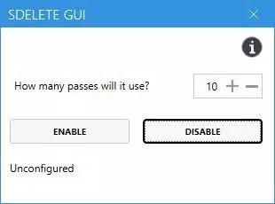 Видалення SDelete GUI