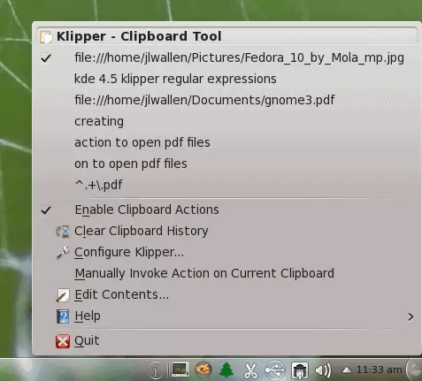 د KDE 4.5 کلپ بورډ څخه کار واخلئ 15185_1