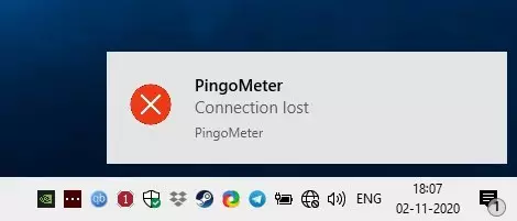 Koneksi PingoMeter terputus