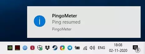 PingoMeter 핑 재개됨