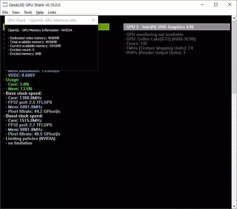 GPU Shark opengl mem ข้อมูล