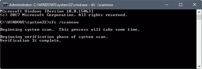sfc scannow reparație