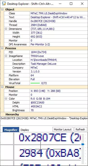 MiTec Task Manager DeLuxe - explorator desktop