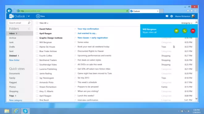 skype outlook.com integration