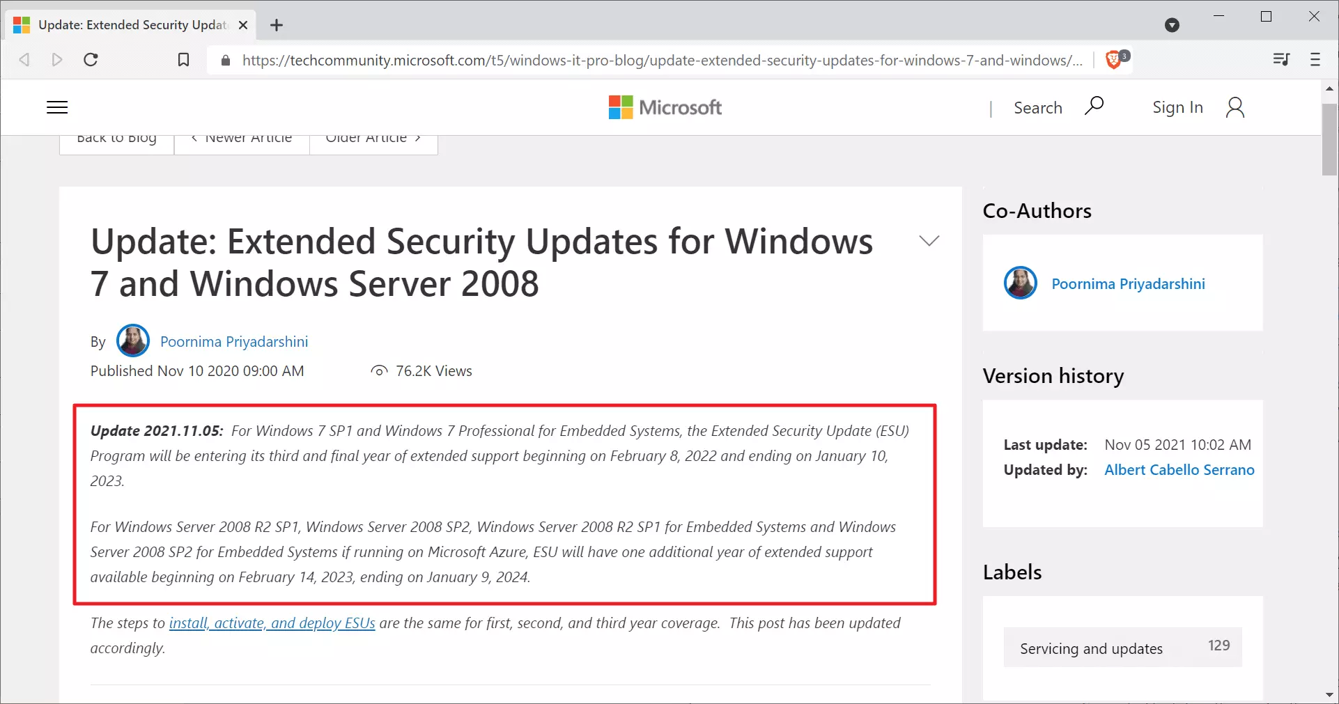 windows 7 katapusan nga suporta gipalugwayan nga mga update sa seguridad