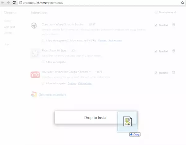 chrome drop to install