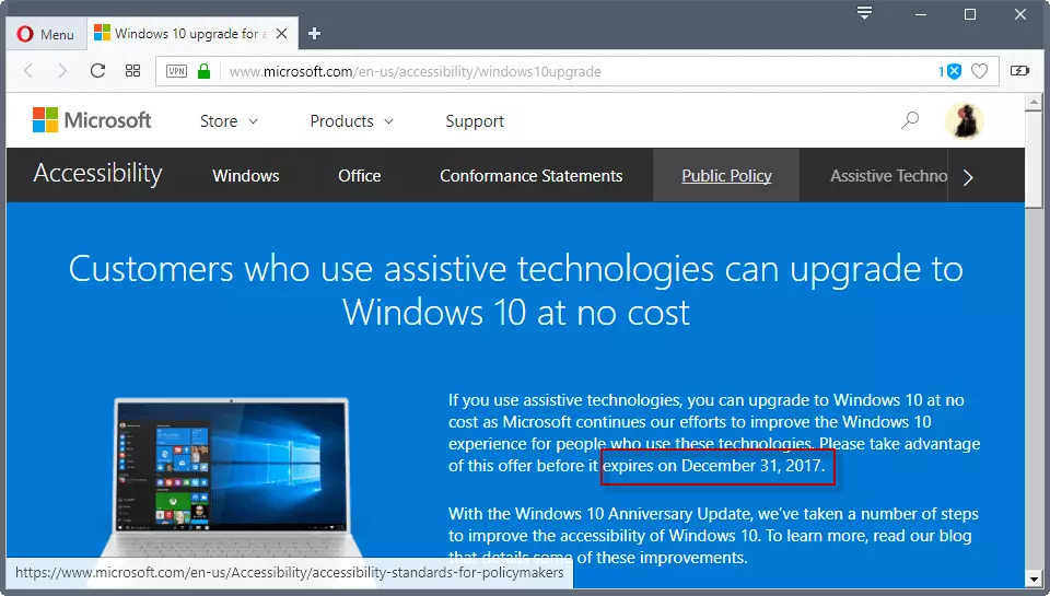 ማሻሻል windows 10 ቅናሹ ጊዜው አልፎበታል