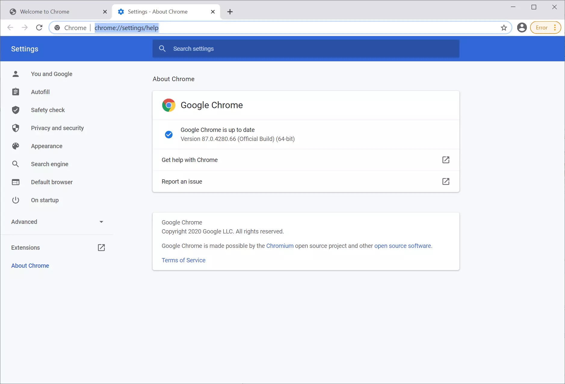 Chrome 87 julkaistaan välilehtihaun, suorituskyvyn parannuksilla ja uudella Chrome Actions -ominaisuuden kanssa