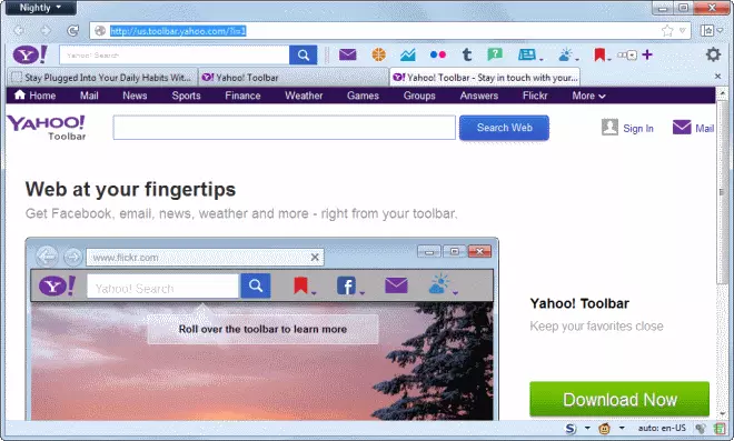 Yahoo! isungula uhlaziyo lwebar yesixhobo eMelika