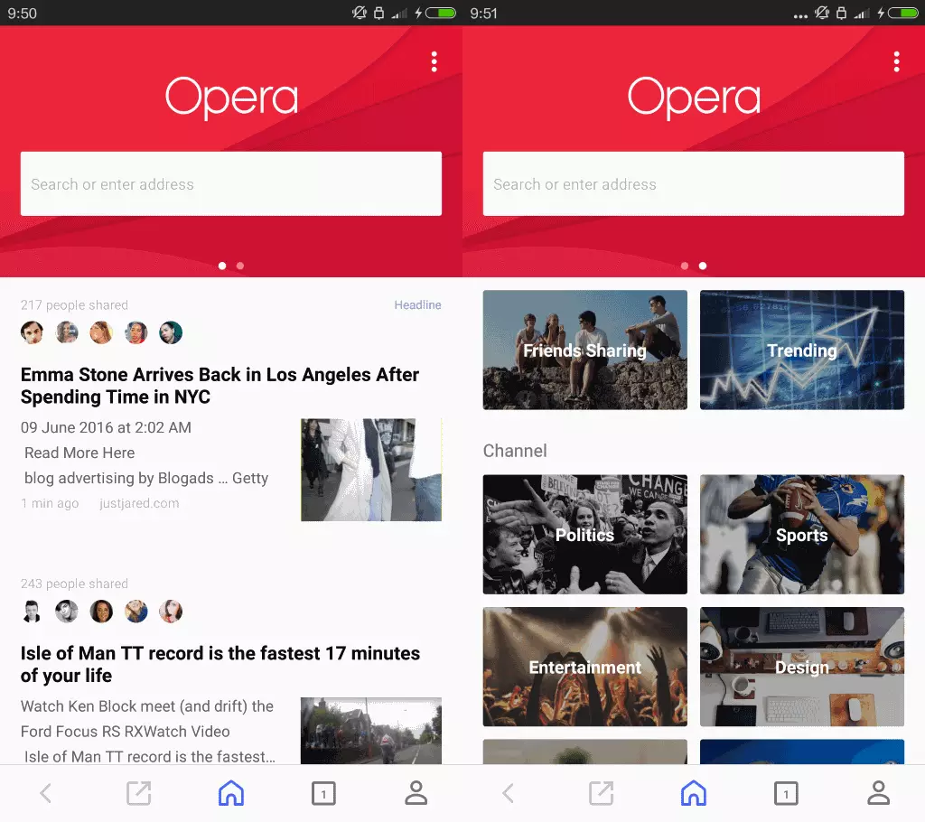 opera browser nieuws zoeken