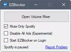 EZBlocker блакуе рэкламу на Spotify