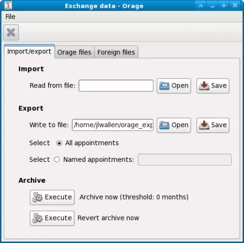 Orage: Xfce хуанлийн програм 15702_3