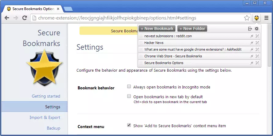 Secure-bookmarks