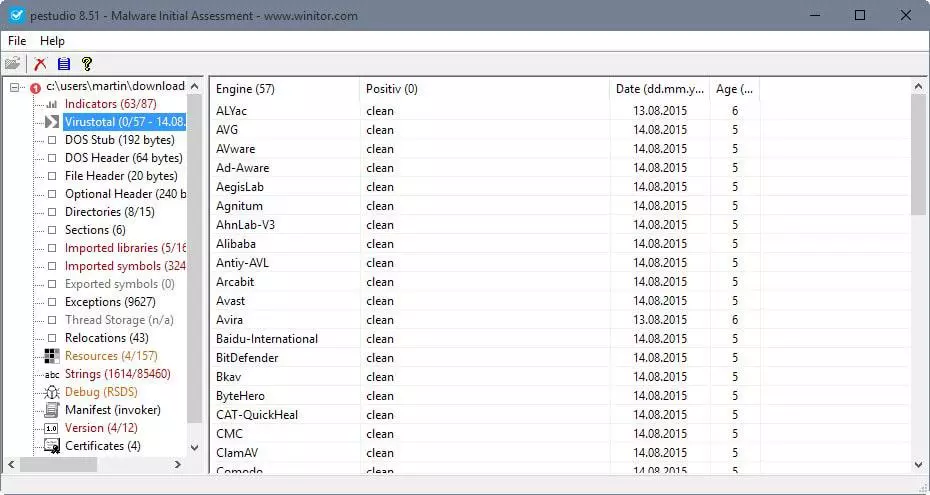 pestudio 8.5.1 وائرس ڪل