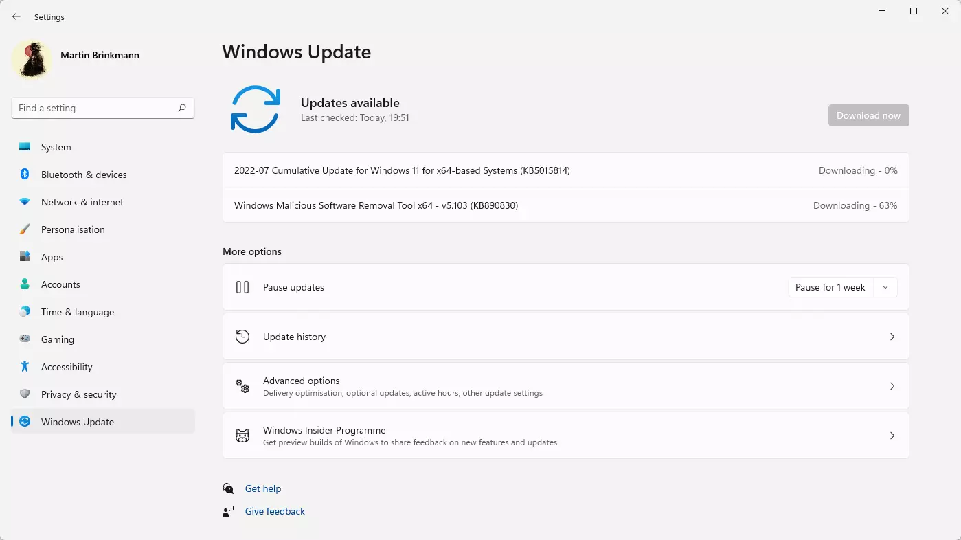 Microsoft Windows Security Updates ဇူလိုင်လ 2022 ခြုံငုံသုံးသပ်ချက်
