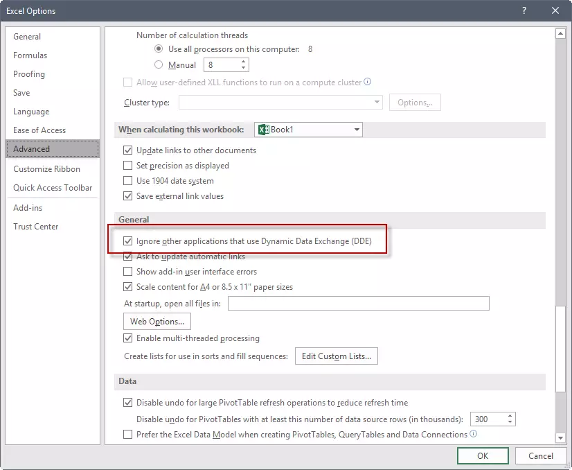 dynamische gegevensuitwisseling excel fix