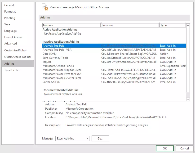 កម្មវិធីបន្ថែម Excel