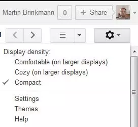 gmail kompakte uitsig