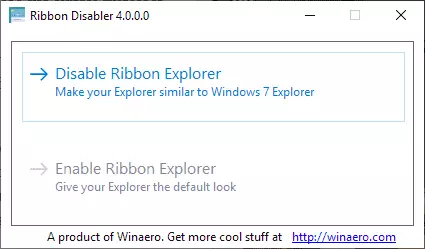 disable ribbon explorer
