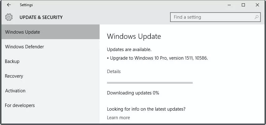 Windows 10 stor uppdatering