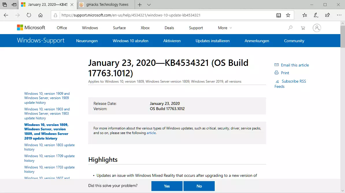 Windows 10 жаңартуы KB4534321 KB4534308