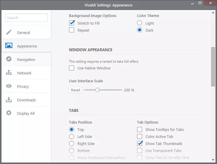 vivaldi user interface scale