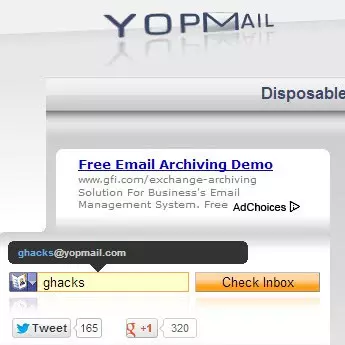 yopmail ایک طرفہ ای میلز