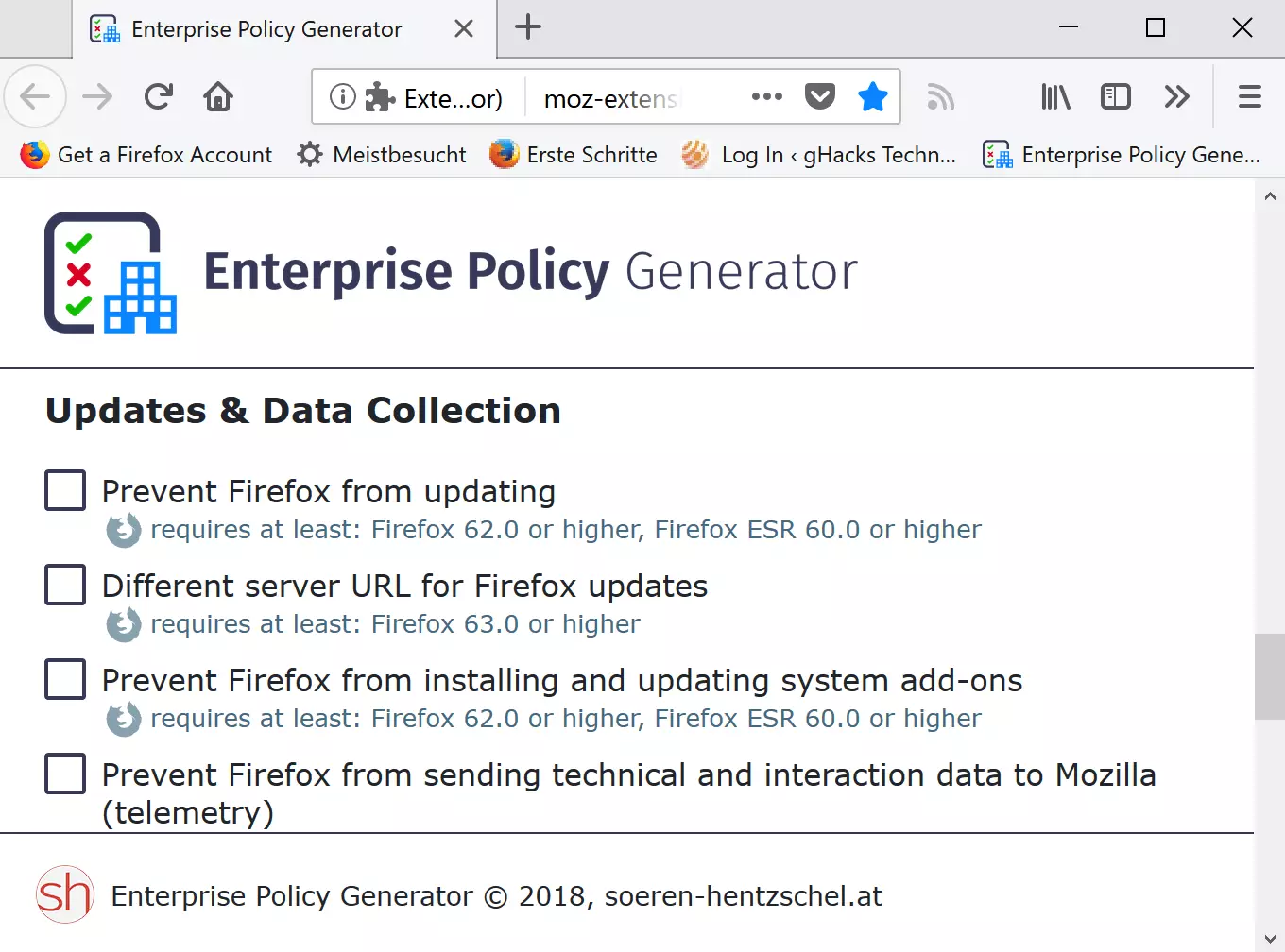 empêcher firefox de se mettre à jour