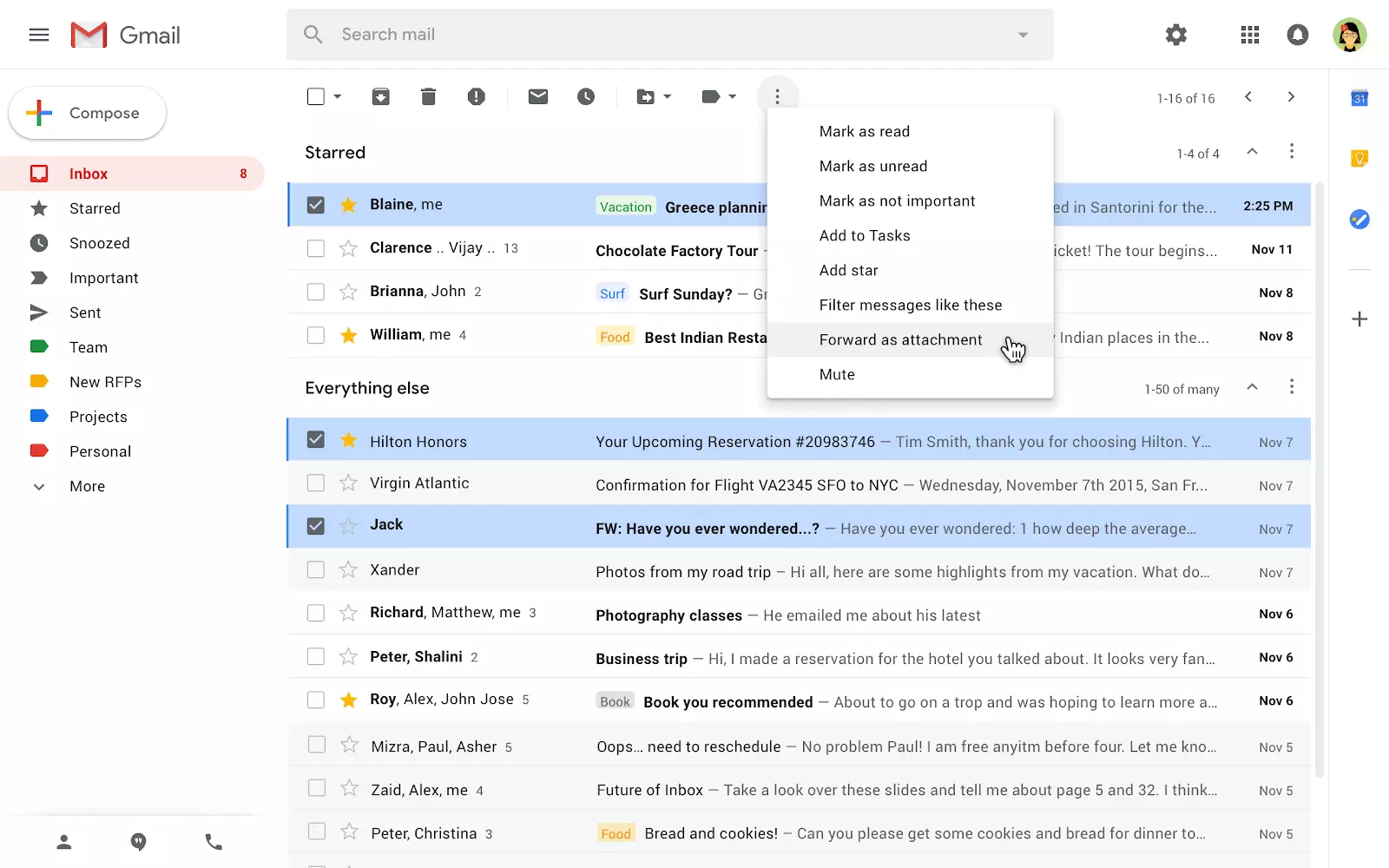google-gmail allega allegato email