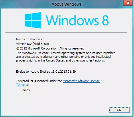 data ważności systemu Windows 8 rp