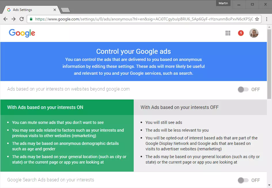 anuncios de control de google