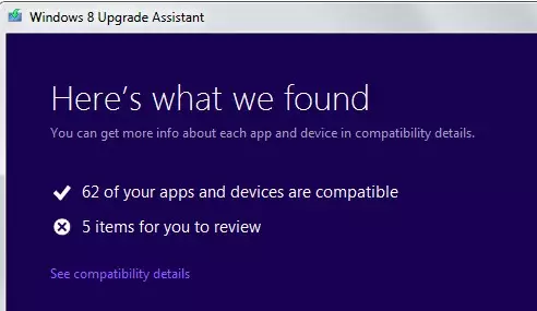 Windows 8 versiooniuuenduse assistent