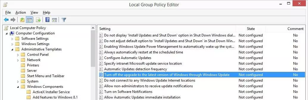 útsette windows 10 upgrade belied