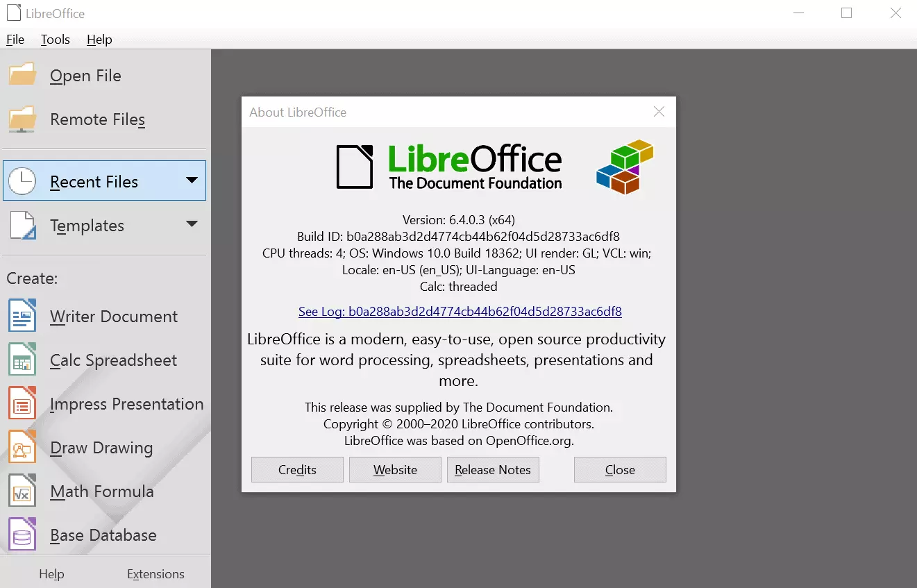 Libreoffice 6.4