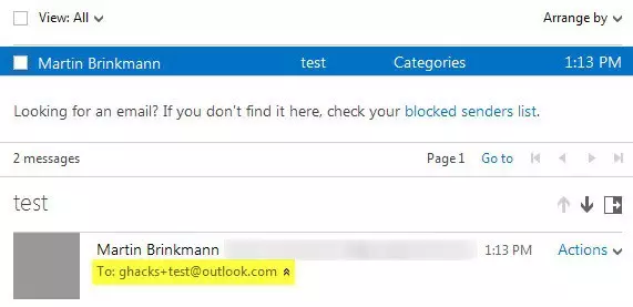 Outlook.com で "+" メール エイリアスを使用できるようになりました