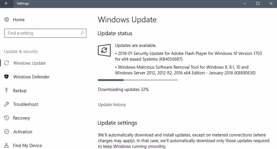 Microsoft Windows Updates Januar 2018