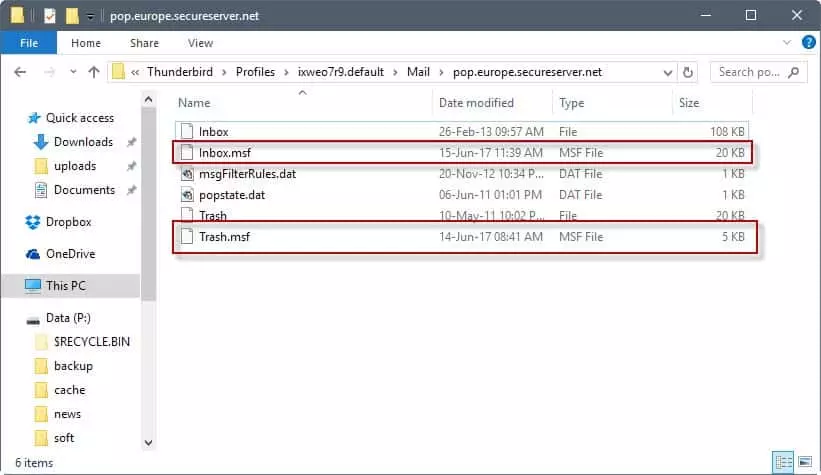 thunderbird msf-failid parandavad aeglustumist