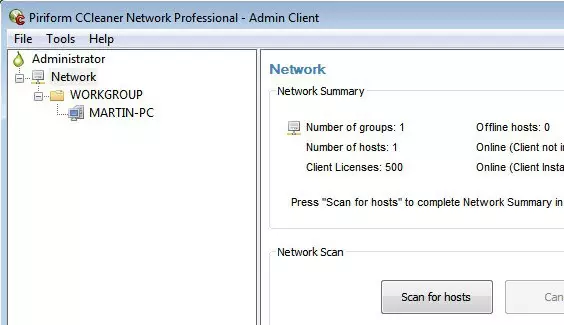 piriform ccleaner network professjonali