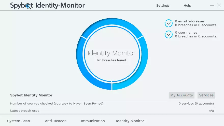 Lelee anya na Spybot Identity Monitor maka Windows