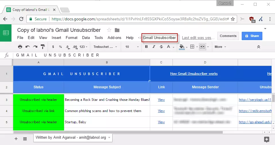 gmail unsubscriber